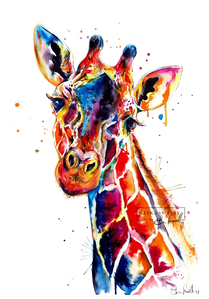Giraffe - Watercolor Print – Shaunna Russell