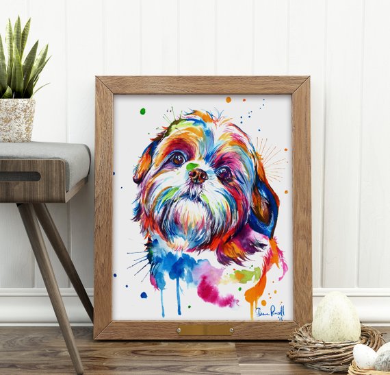 Shih Tzu - Watercolor Print – Shaunna Russell