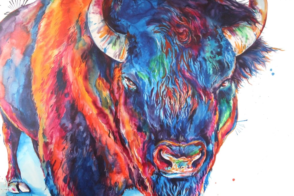 Buffalo Watercolor Original Painting – Shaunna Russell
