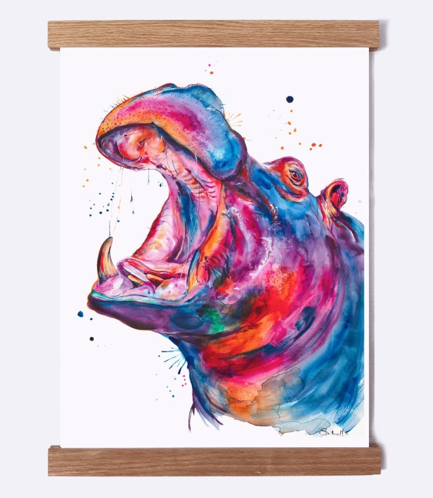 Hippo - Watercolor Print – Shaunna Russell